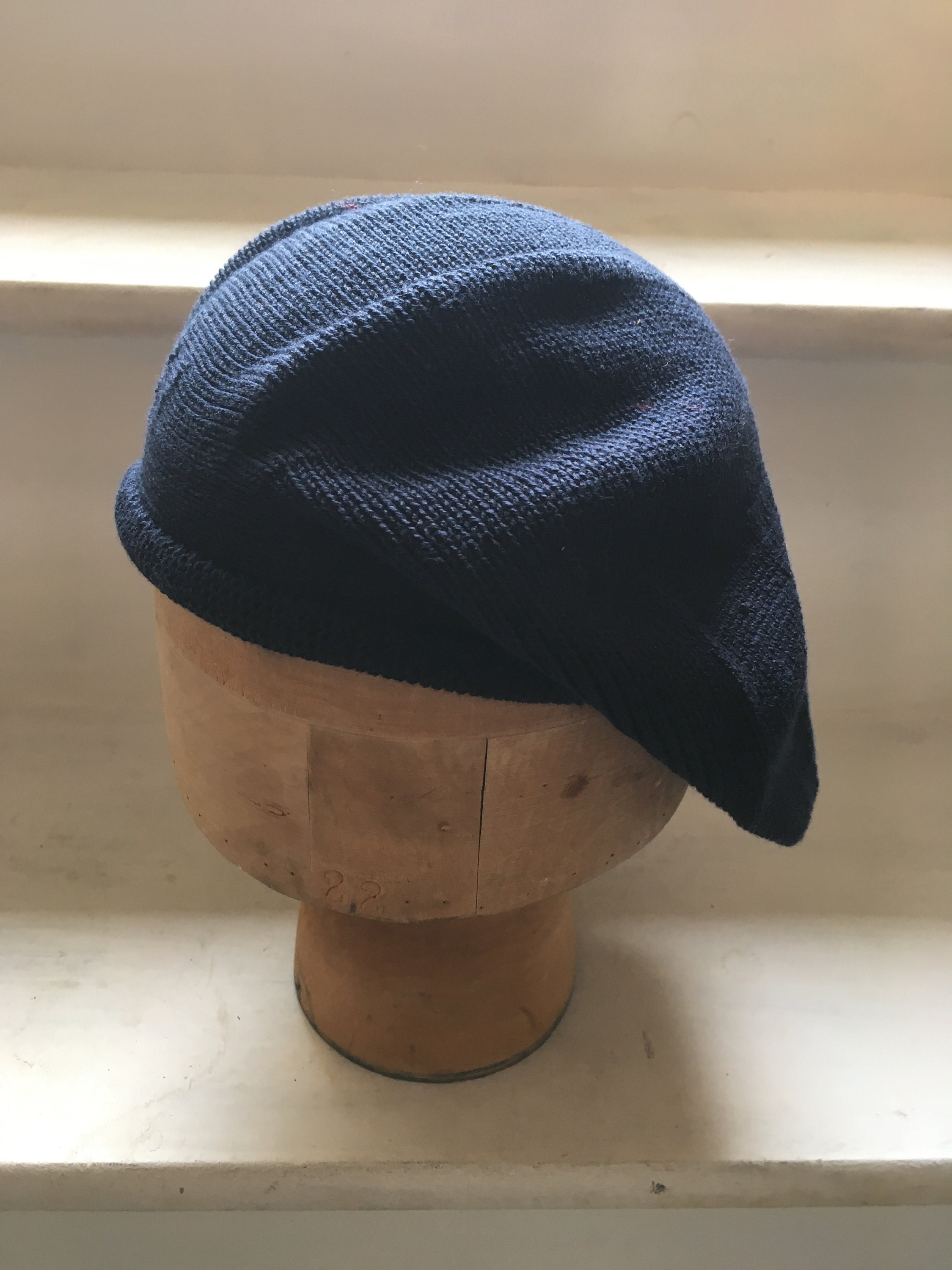 Navy Blue Beret Navy Blue Tam Knitted Navy Beret Navy | Etsy Canada
