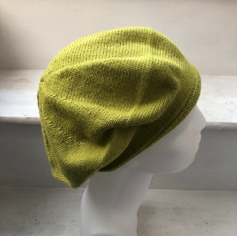 Green Alpaca Beret Lime Knitted Beret Green Alpaca Tam | Etsy