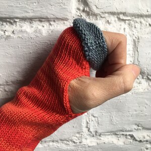 Red Cotton Gloves, Red Fingerless Gloves, Cotton Knit Gloves, Red Vegan ...