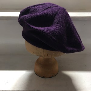 Purple Alpaca Beret, Purple Knitted Beret, Purple Tam, Violet Beret ...
