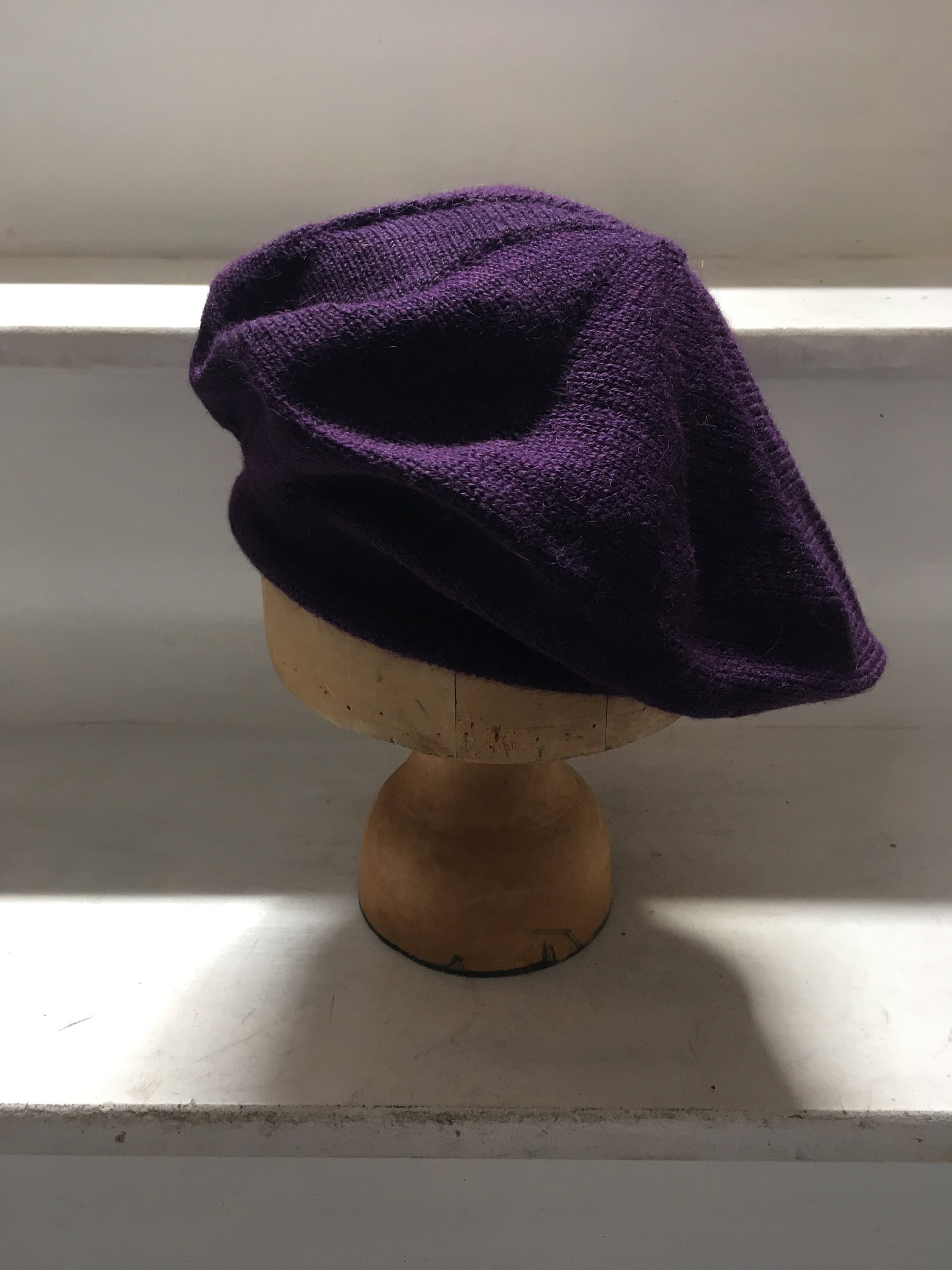 Purple Alpaca Beret Purple Knitted Beret Purple Tam Violet - Etsy