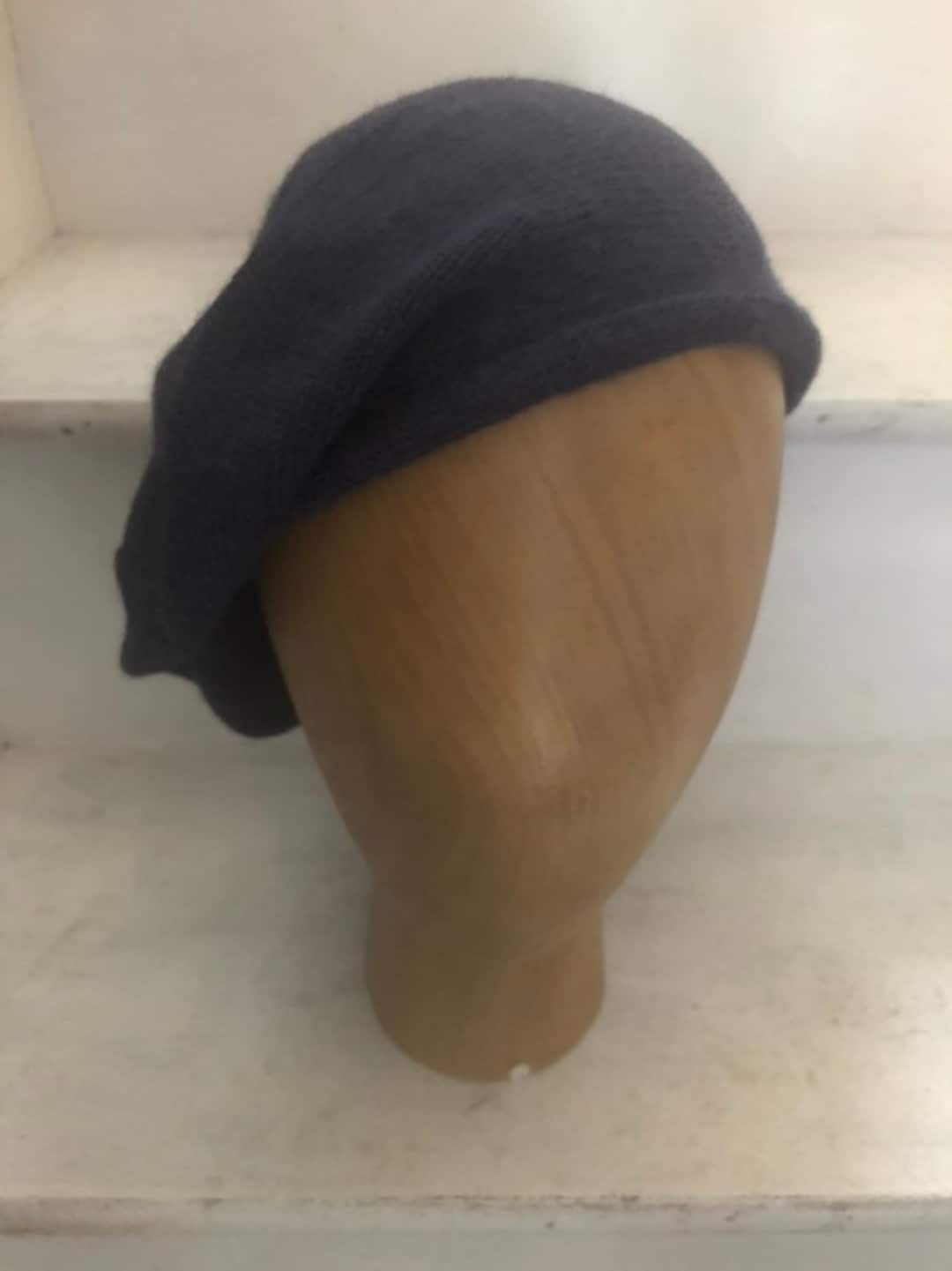 Navy Blue Highlander Bonnet, Soft Alpaca Knitted Tam, Men's Scottish ...