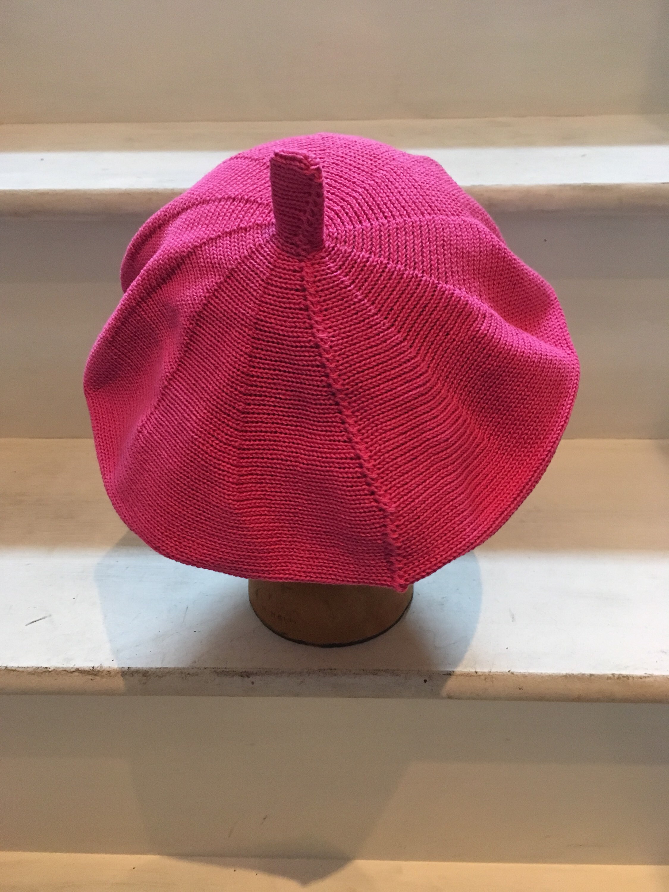 Pink Cotton Beret, Bright Pink Tam, Pink Vegan Beret, Pink Cotton Tam ...