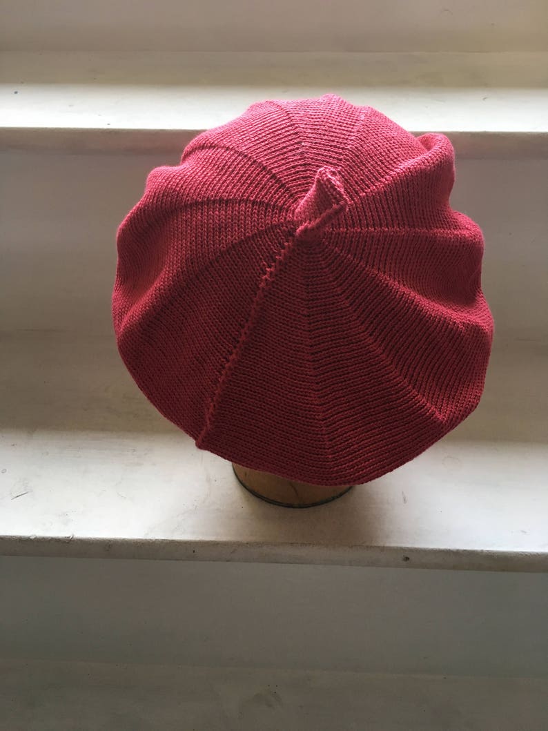 Red Cotton Beret Raspberry Beret Red Cotton Tam Vegan - Etsy