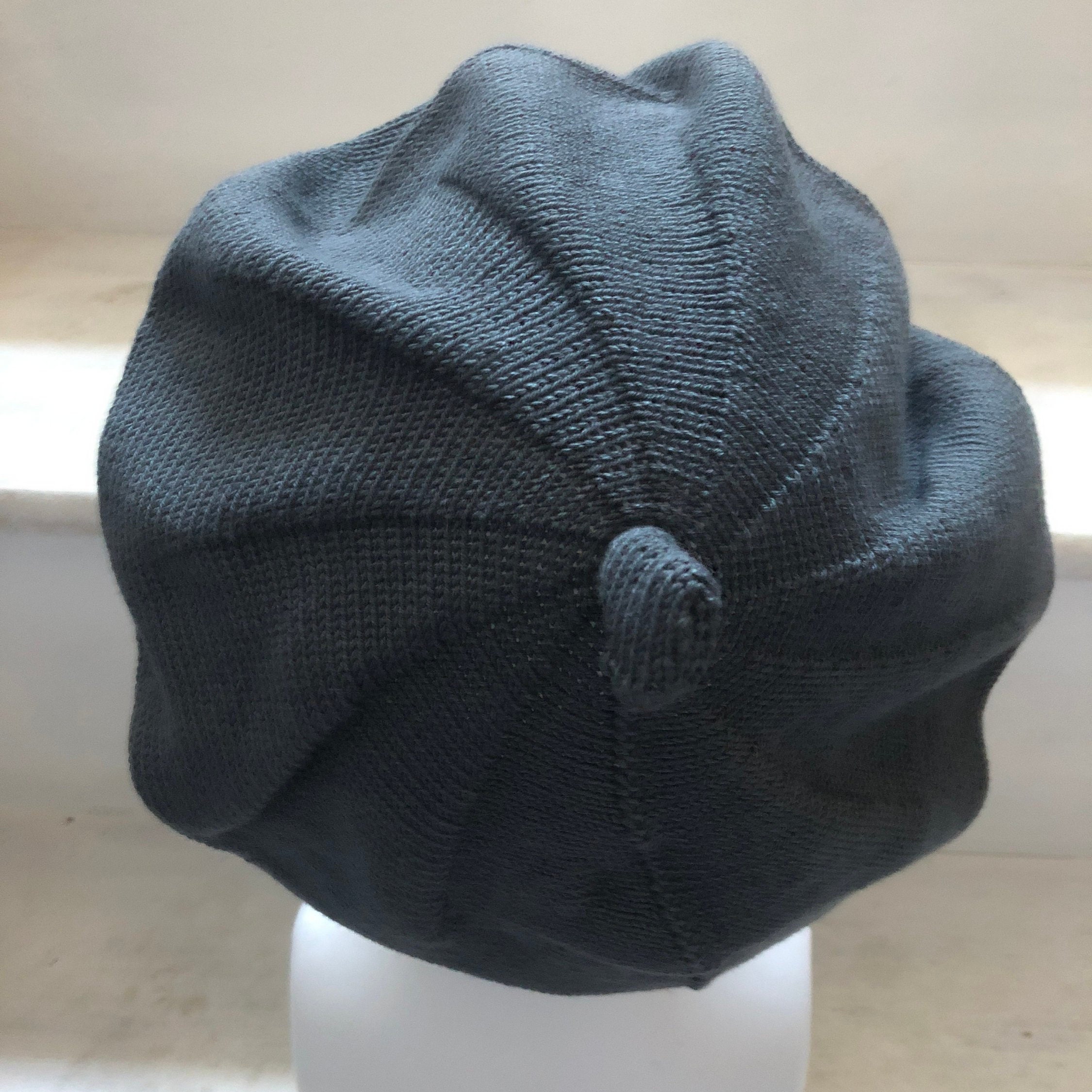 Dark Grey Beret Grey Cotton Beret Slate Knitted Tam Dark - Etsy UK