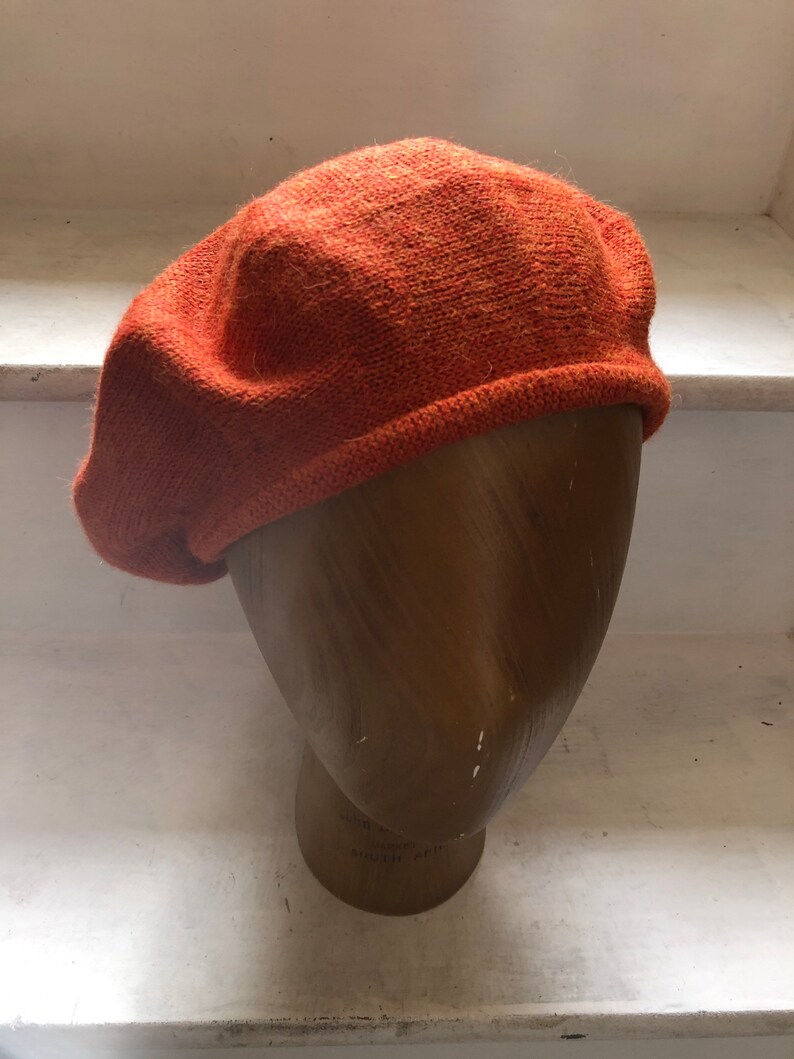 Burnt Orange Beret Rust Alpaca Tam Warm Orange Knitted Tam | Etsy
