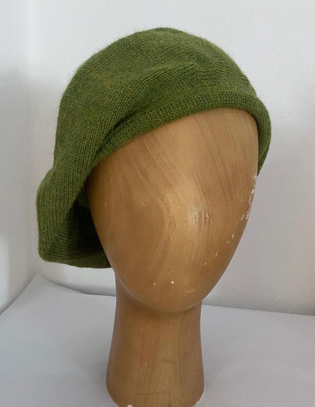 Grass Green Tam, Scots Highlander Bonnet, Mid Green Knitted Beret, Men ...