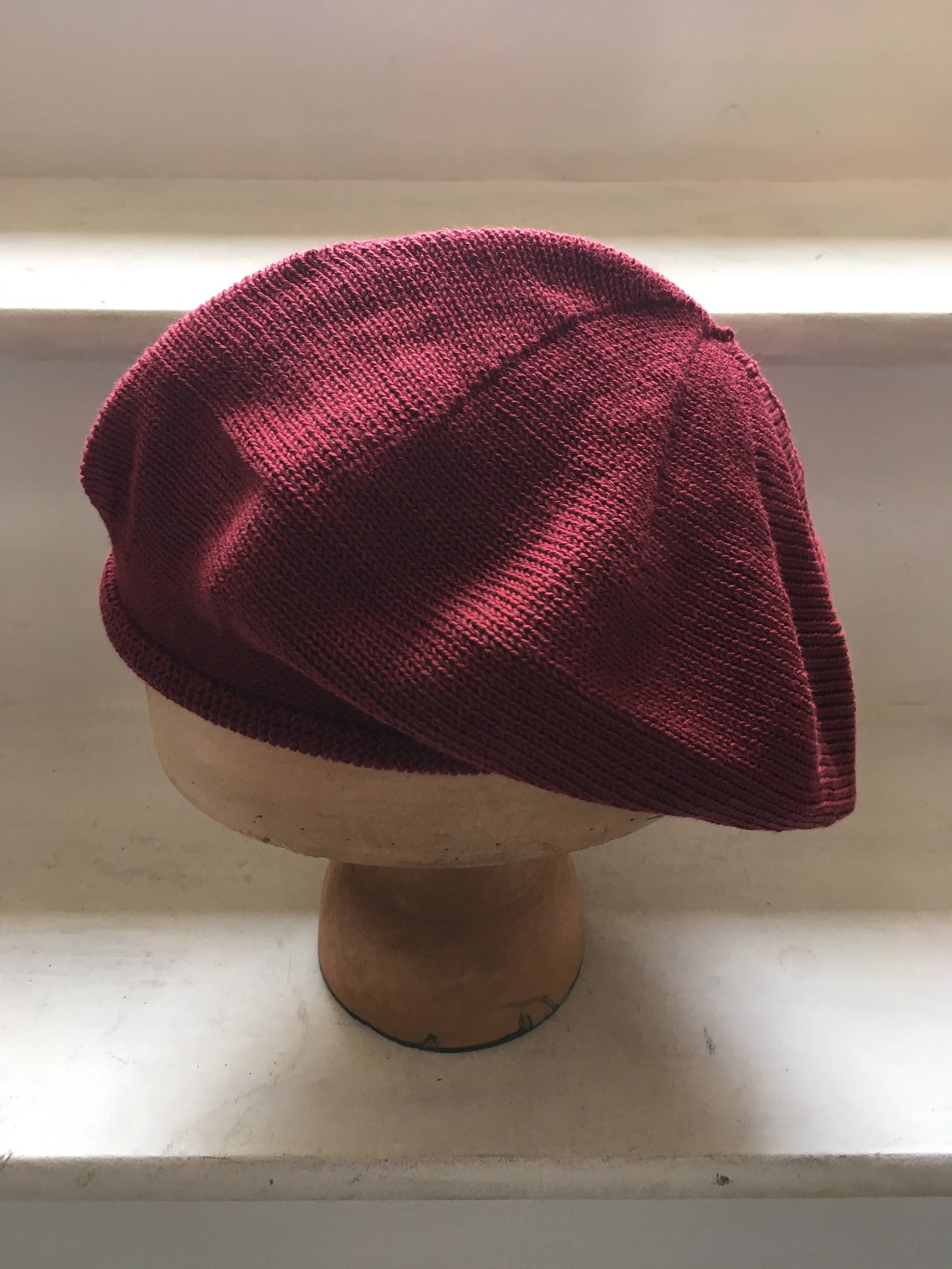 Burgundy Beret, Wine Beret, Maroon Beret, Red Cotton Beret, Red Cotton ...