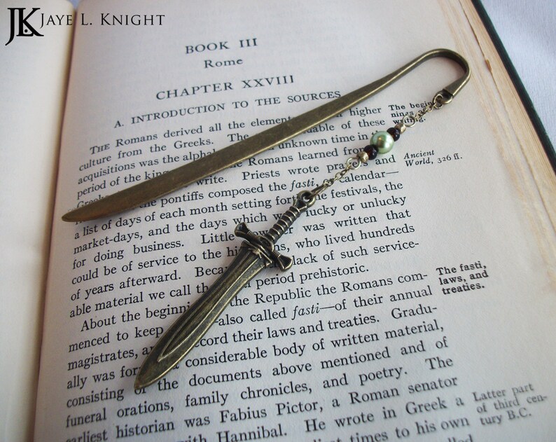 Bronze Metal Sword Hook Bookmark Fantasy Bookish Literary - Etsy