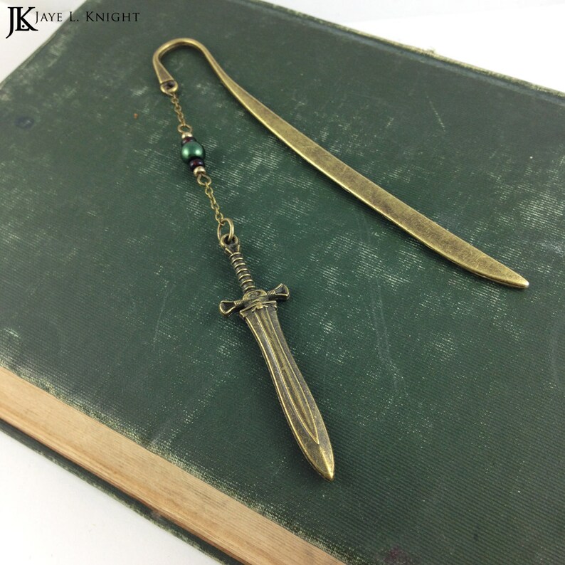 Bronze Metal Sword Hook Bookmark Fantasy Bookish Literary | Etsy