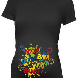 Pregnancy T-shirt Baby Kicking Boom Ouch Bam Wow Funny - Etsy