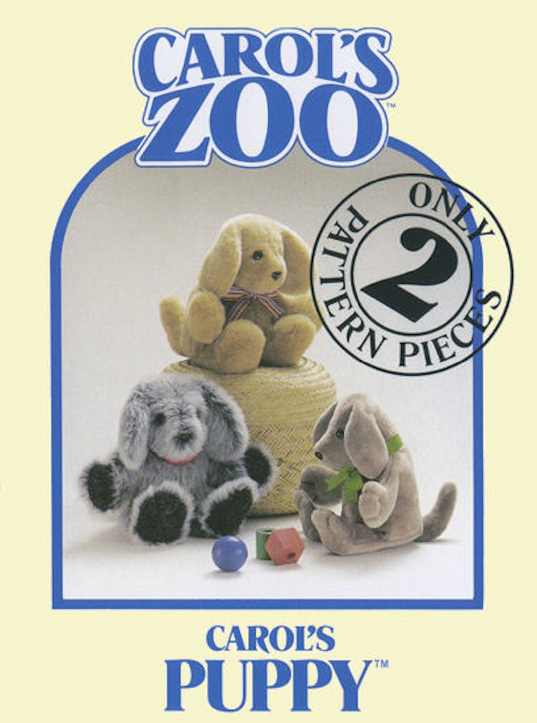 Puppy 2-piece Pattern PDF by Carols Zoo - Perfect Craft Project for Beginners and Kids! Easy and ...