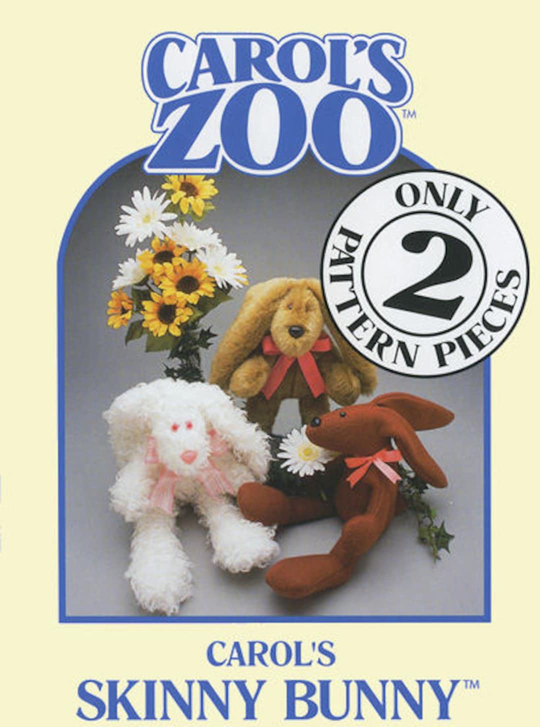 Skinny Bunny 2-piece Pattern PDF by Carols Zoo - Perfect Craft Project for Beginners and Kids ...