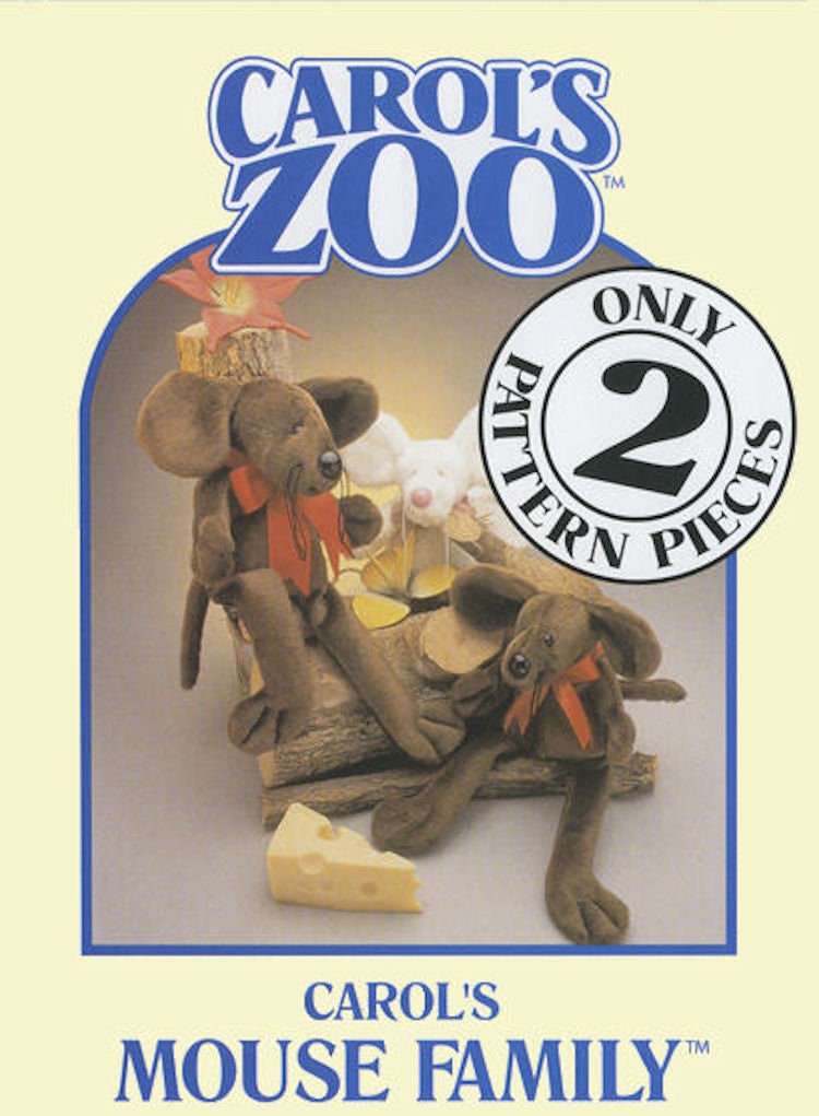 Mouse Family 2-piece Pattern PDF by Carols Zoo Perfect Craft Project for Beginners and Kids Easy ...