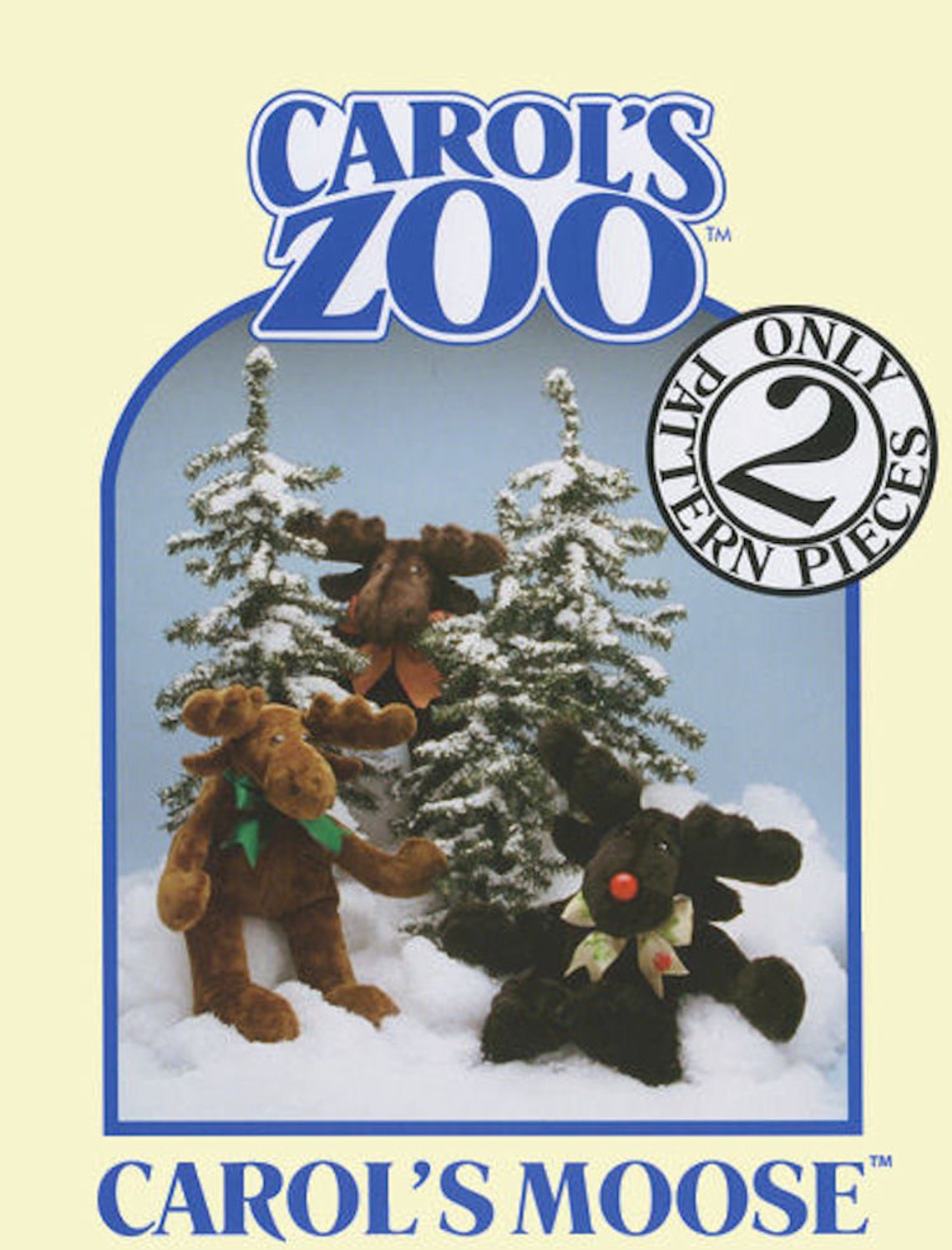 Moose 2-piece Pattern PDF by Carols Zoo Perfect Craft Project for Beginners and Kids Easy and ...