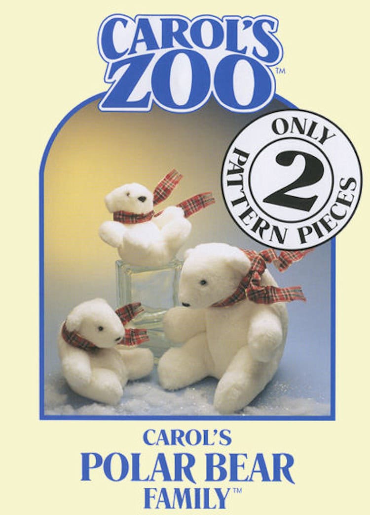 Polar Bear Family 2-piece Pattern PDF by Carols Zoo - Perfect Craft Project for Beginners and ...