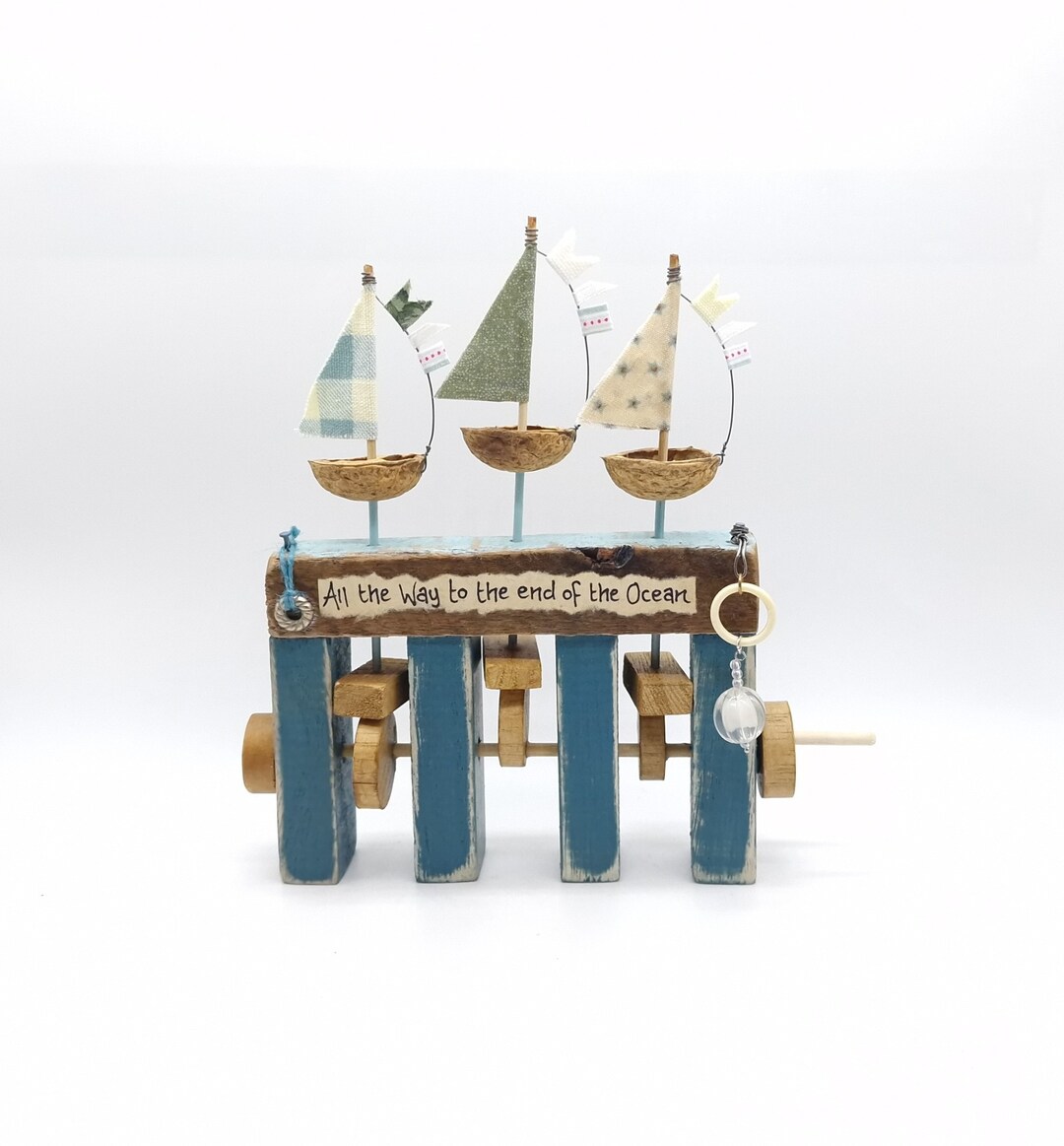 Whimsical Handcrafted Automaton With Moving Walnut Shell Boats ...