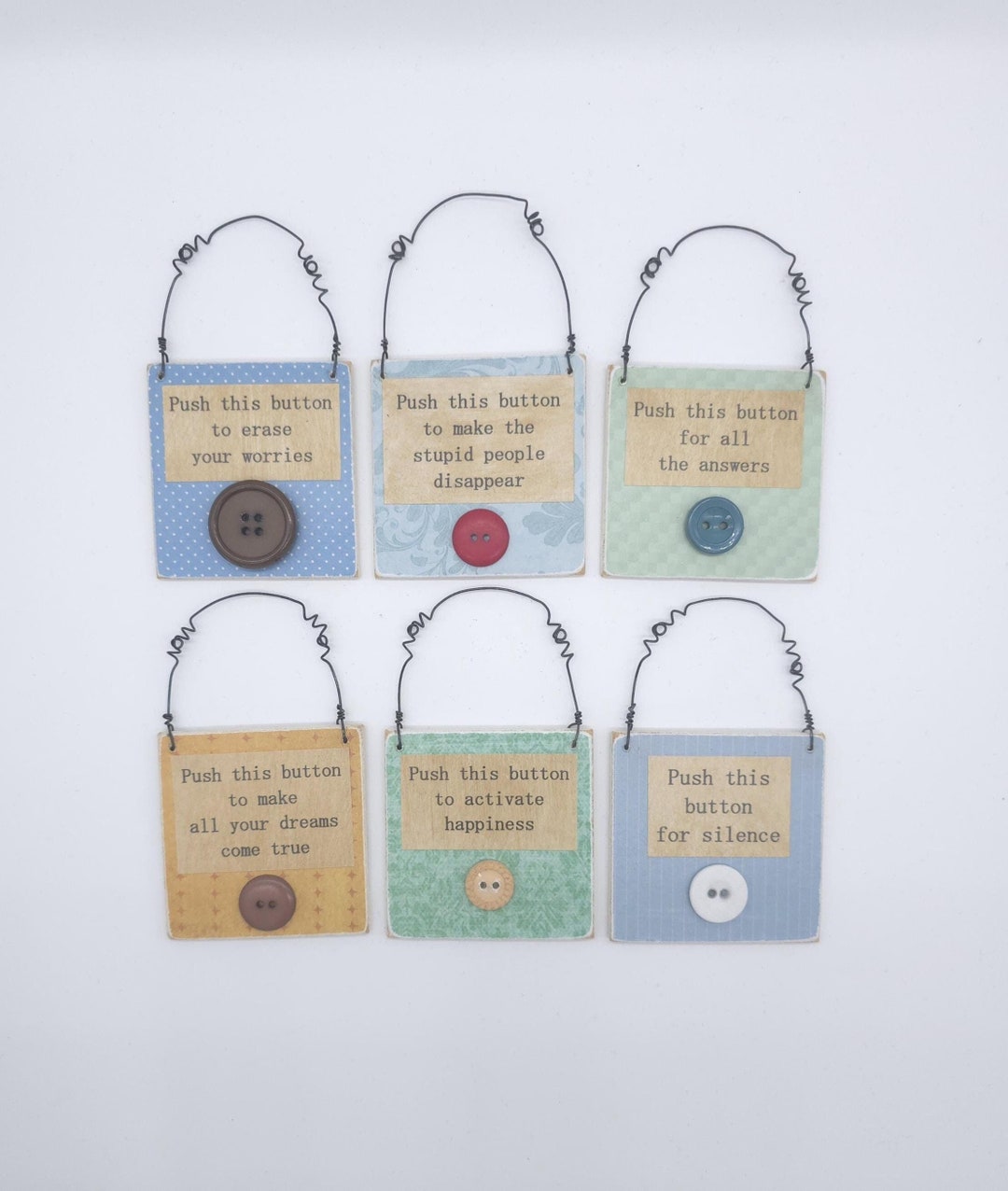 Small Hanging Wooden Sign /plaque. Magic Button. Novelty Funny Gift ...
