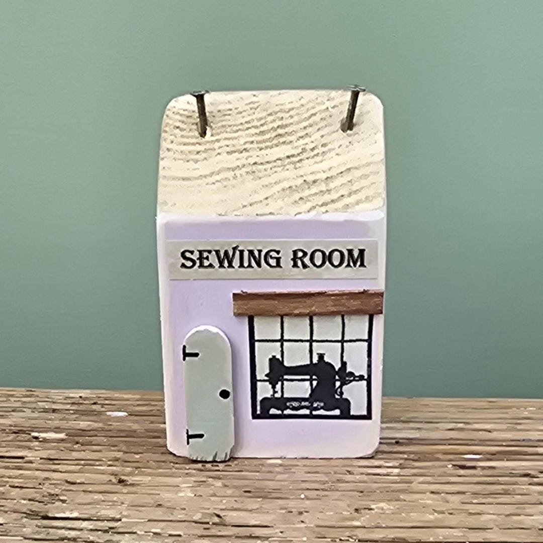 Miniature Sewing Room Shop. Wooden Sewing Shop. Sewing Ornament Gift ...