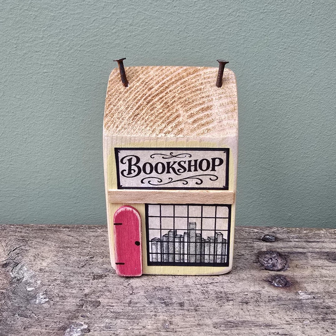 Miniature Bookshop. Wooden Book Shop Model. Gift for Book Lovers ...