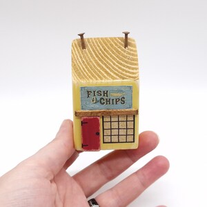 Wooden Fish and Chip Shop Model. Seaside Ornament. Miniature Chippy ...