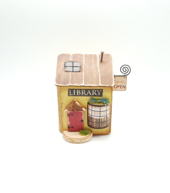 Miniature Library. Wooden Library Model. Gift for Book Lovers. - Etsy
