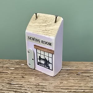 Miniature Sewing Room Shop. Wooden Sewing Shop. Sewing Ornament Gift ...
