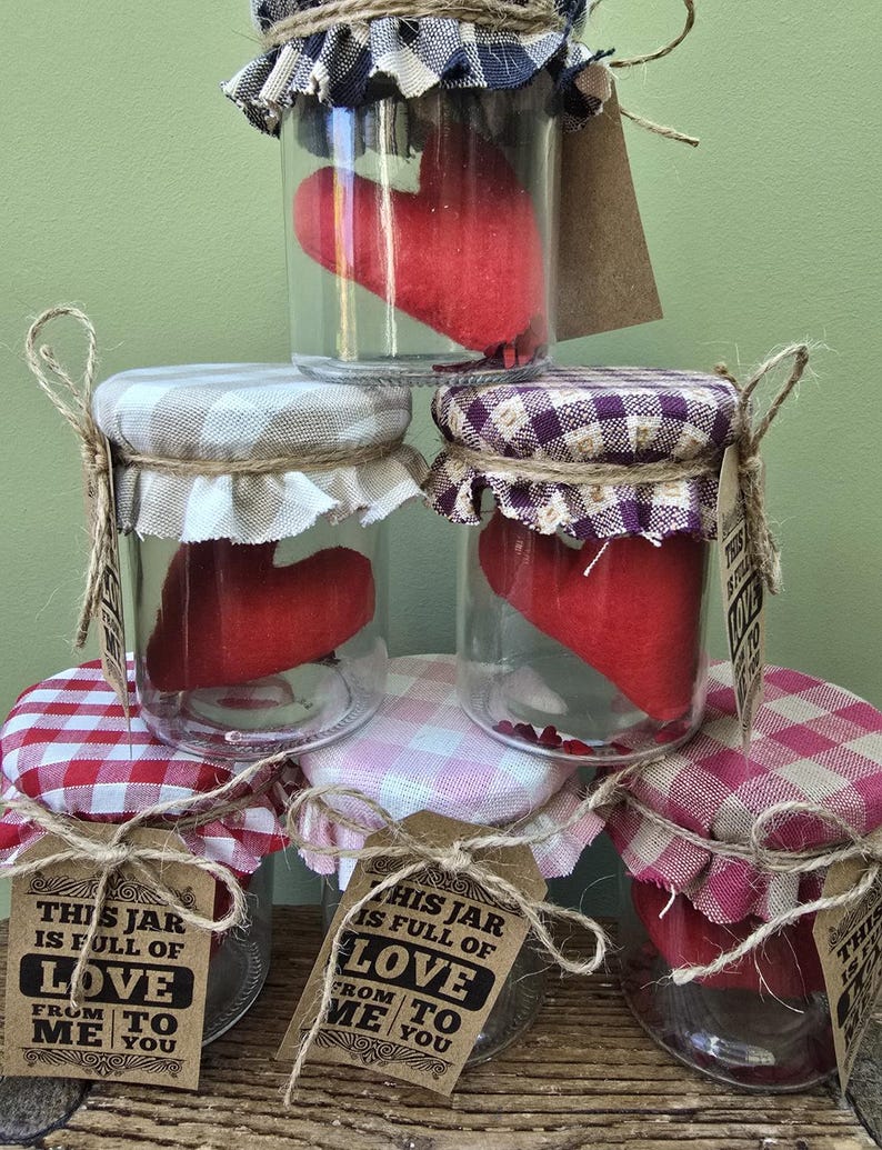 Jar With Heart. Full of Love From Me to You. Gift a Heart. Anniversary ...