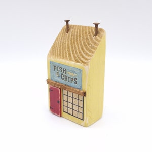 Wooden Fish and Chip Shop Model. Seaside Ornament. Miniature Chippy ...