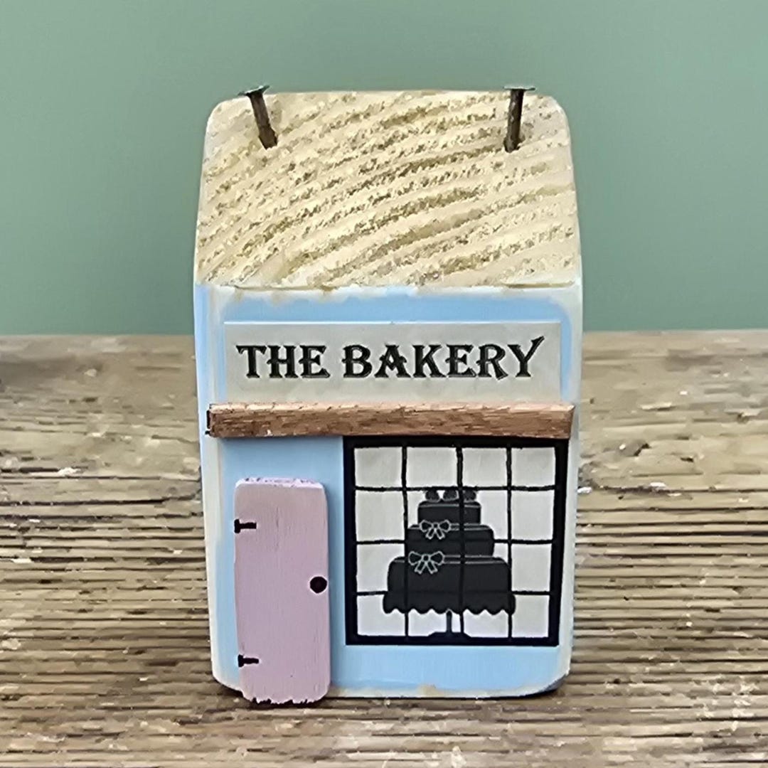 Miniature Bakery Shop. Little Wooden Bakery Decoration. Recycled Wood ...
