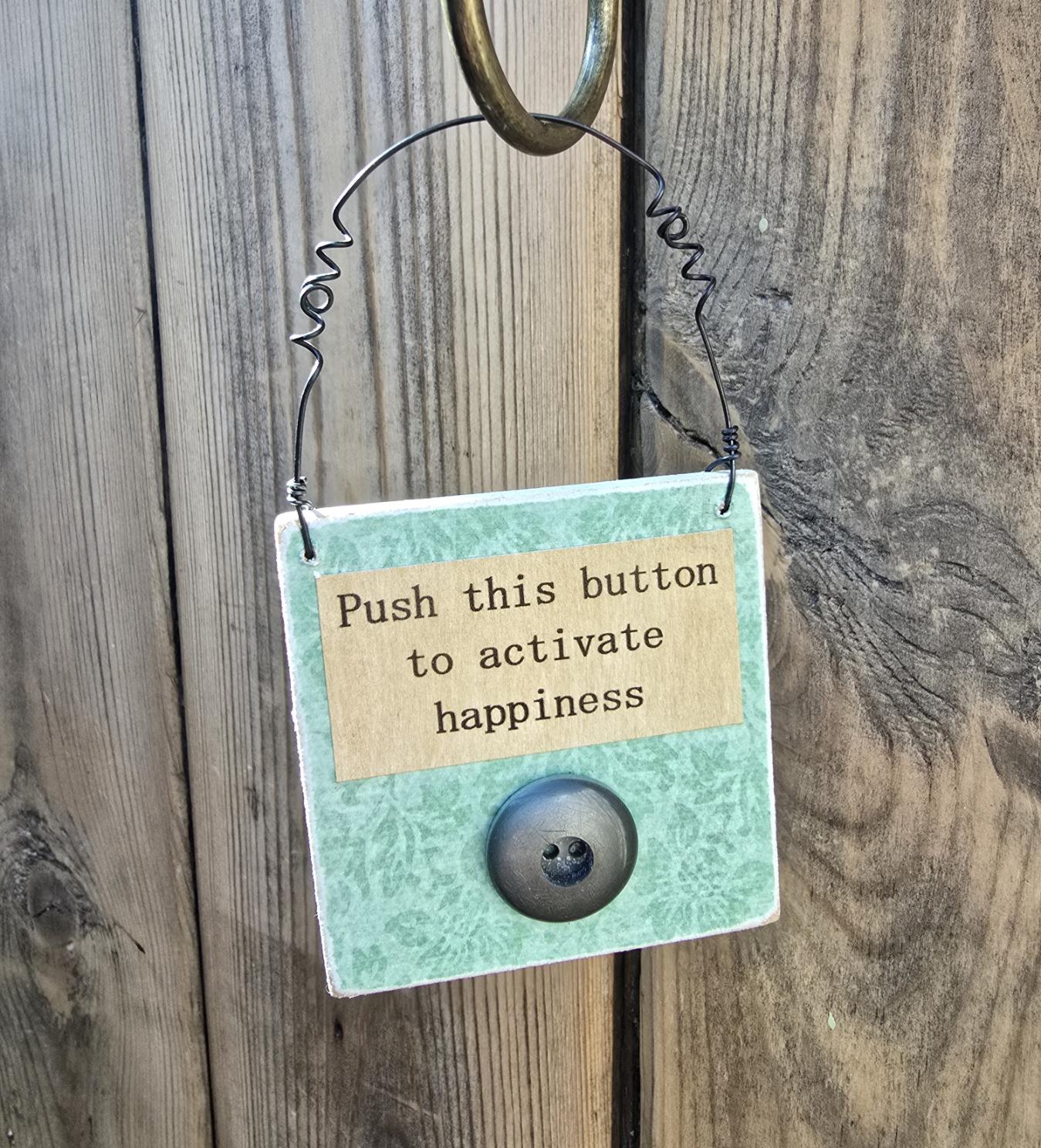 Small Hanging Wooden Sign /plaque. Magic Button. Novelty Funny Gift ...