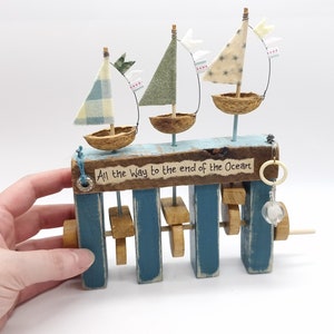 Whimsical Handcrafted Automaton With Moving Walnut Shell Boats ...