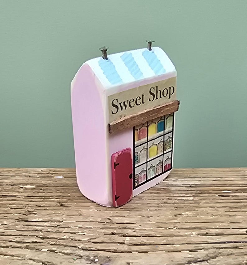 Miniature Sweet Shop. Wooden Candy Shop Decoration. Old Fashioned ...