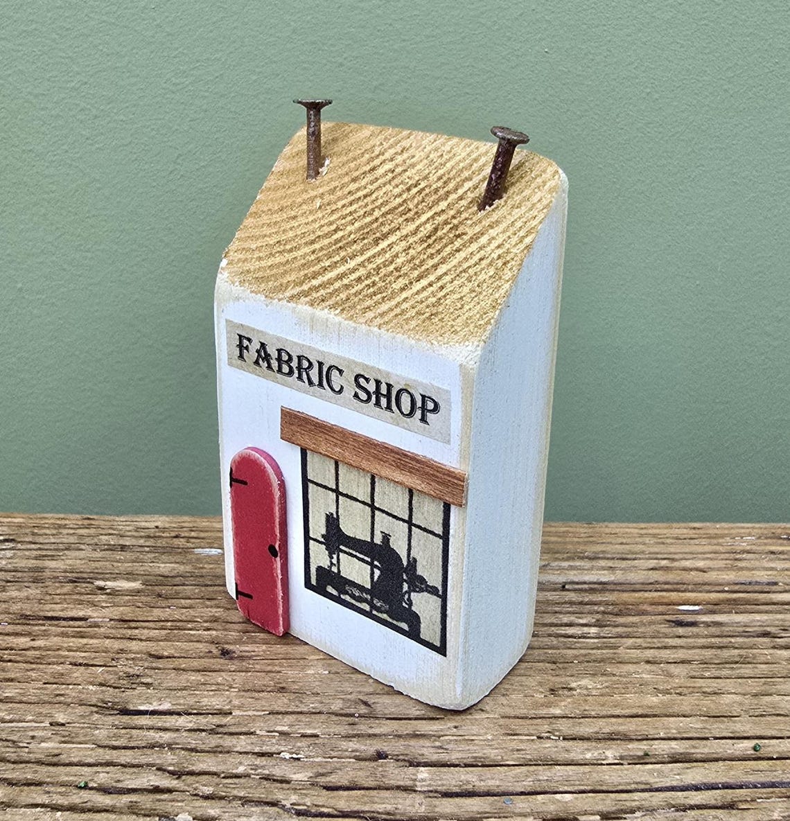 Miniature Fabric Shop. Wooden Sewing Shop. Sewing Ornament Gift ...
