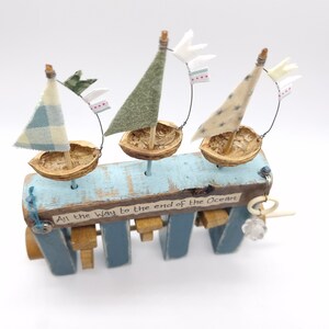 Whimsical Handcrafted Automaton With Moving Walnut Shell Boats ...