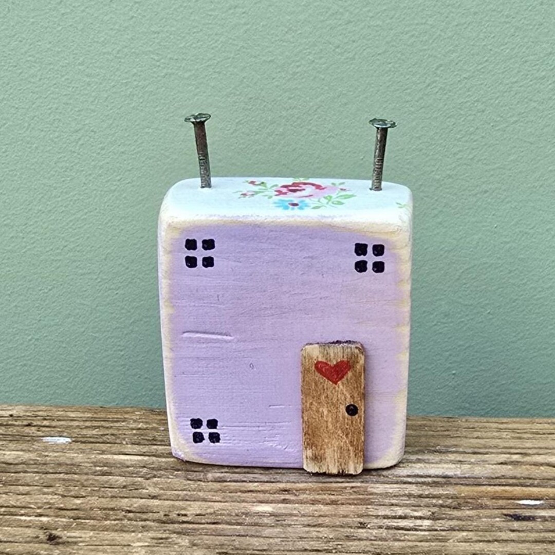 Wooden Cottage With Pattern Roof. Little Wood House. Small Recycled ...