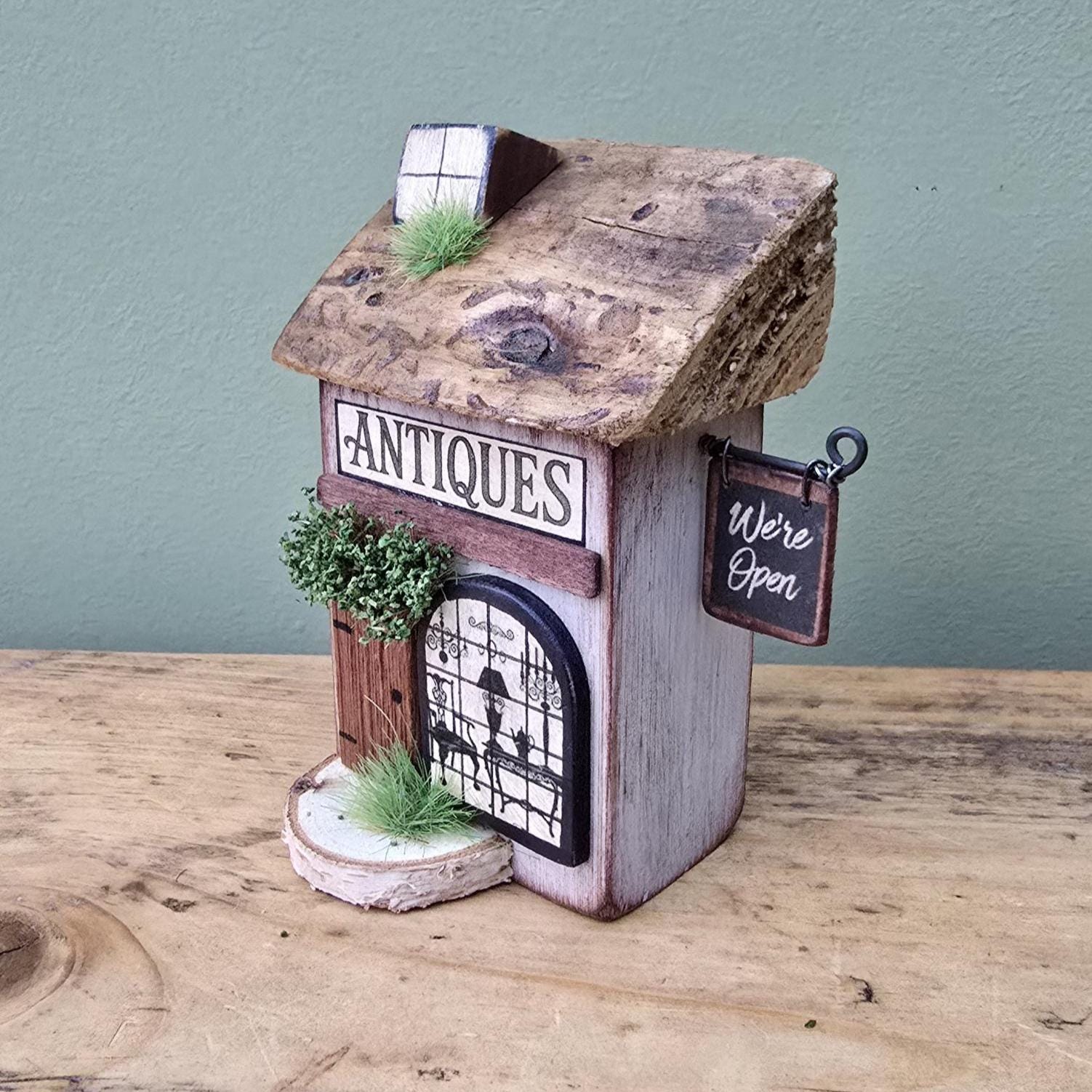 Miniature Antiques Shop Model. Handmade, Recycled Wood Home Decor ...