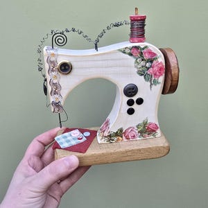 Wooden Sewing Machine Model. Miniature Sewing Machine Decoration. Love ...