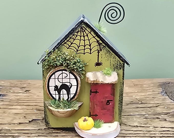 Witches Cottage. Little Wooden House With Pumpkins. Autumn Decor ...