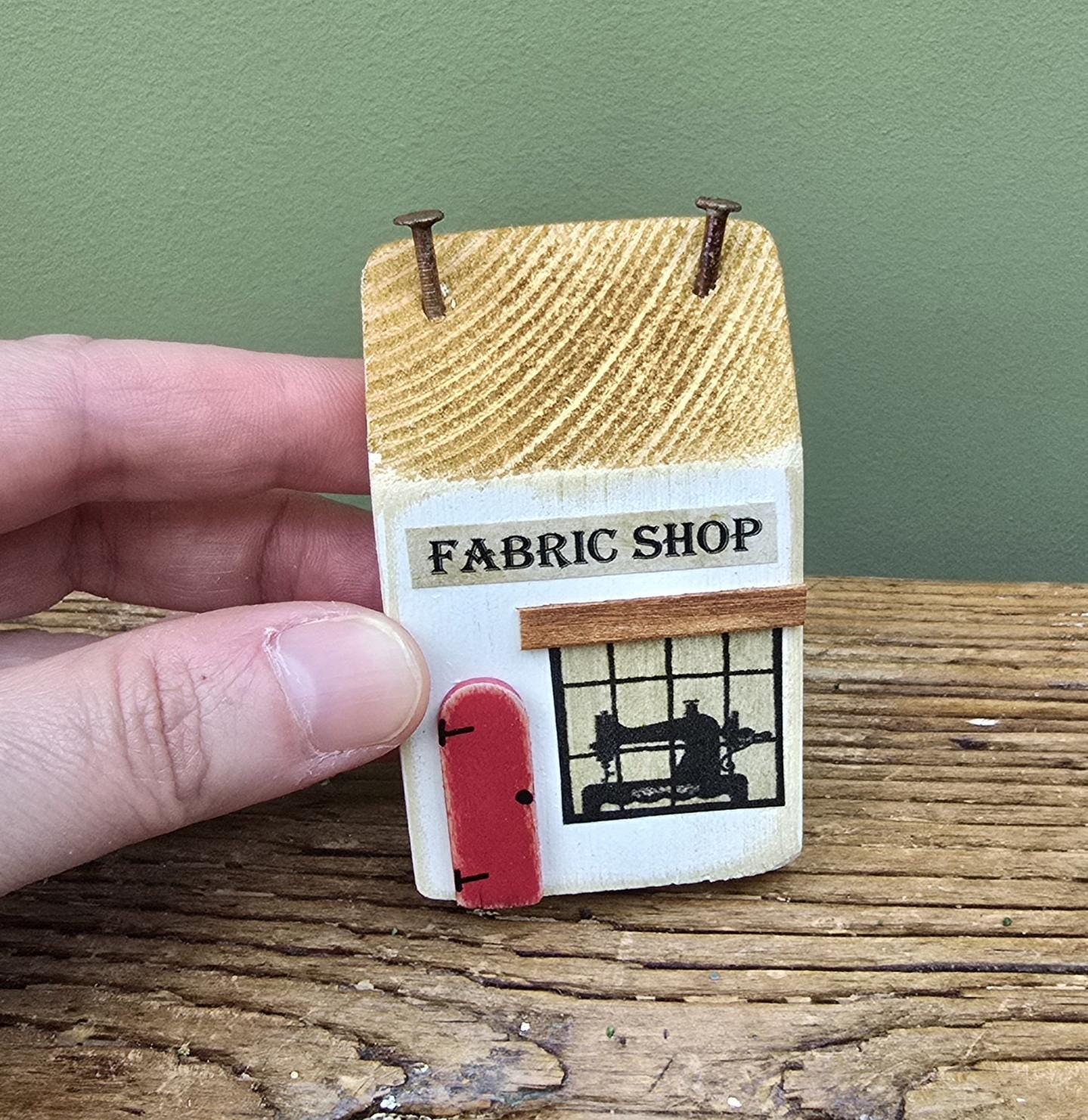 Miniature Fabric Shop. Wooden Sewing Shop. Sewing Ornament Gift ...