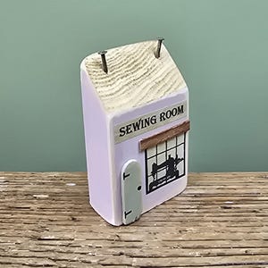 Miniature Sewing Room Shop. Wooden Sewing Shop. Sewing Ornament Gift ...
