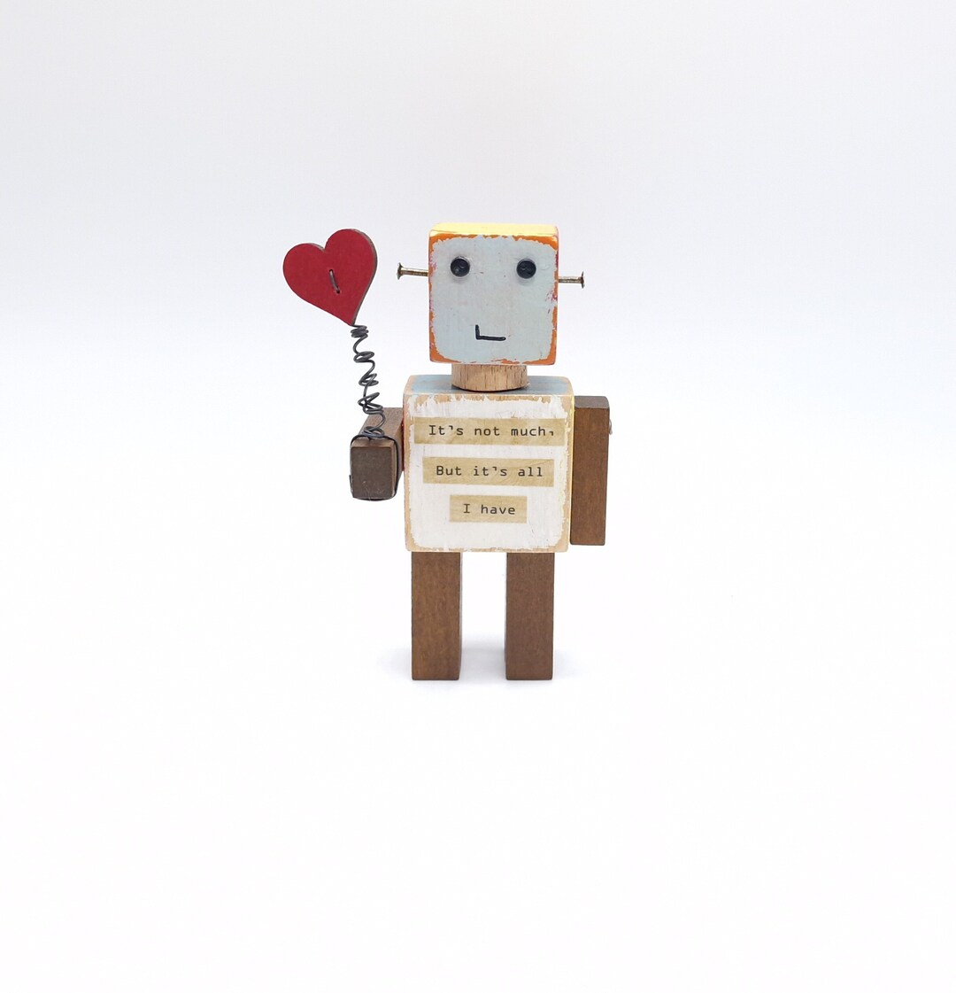 Love Robot. Handmade, Recycled, Unique Wood Gift. Geek, Retro. I Give ...