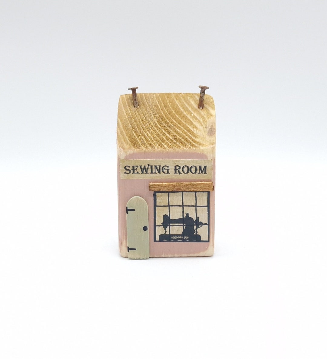 Miniature Sewing Room Shop. Wooden Sewing Shop. Sewing Ornament Gift ...