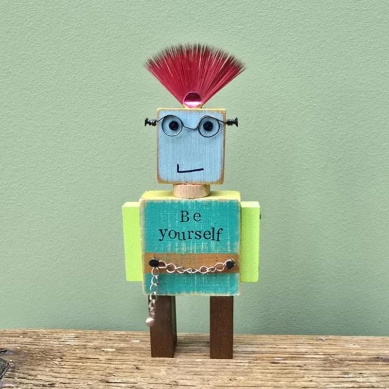 Wood Block Robot - Etsy