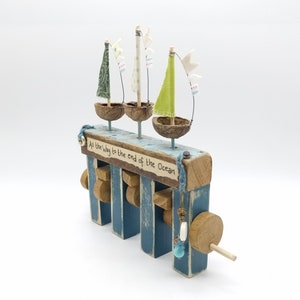 Whimsical Handcrafted Automaton With Moving Walnut Shell Boats ...