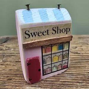 Miniature Sweet Shop. Wooden Candy Shop Decoration. Old Fashioned ...