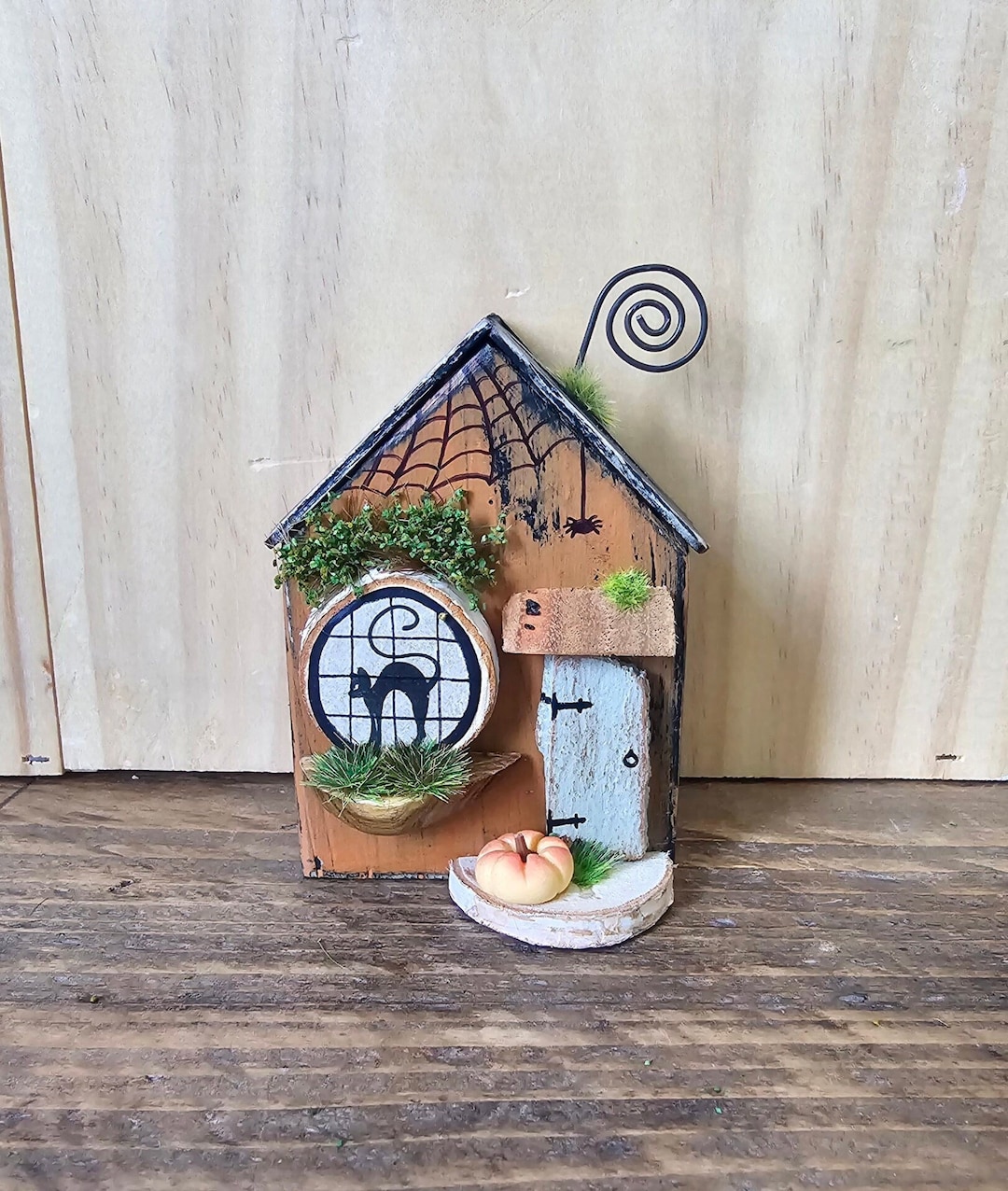 Witches Cottage. Little Wooden House With Pumpkins. Autumn Decor ...