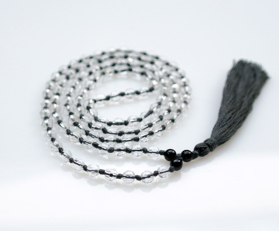 Kashi Crystal Yoga 108 Mala Necklace Crystal Mala Meditation Necklace ...
