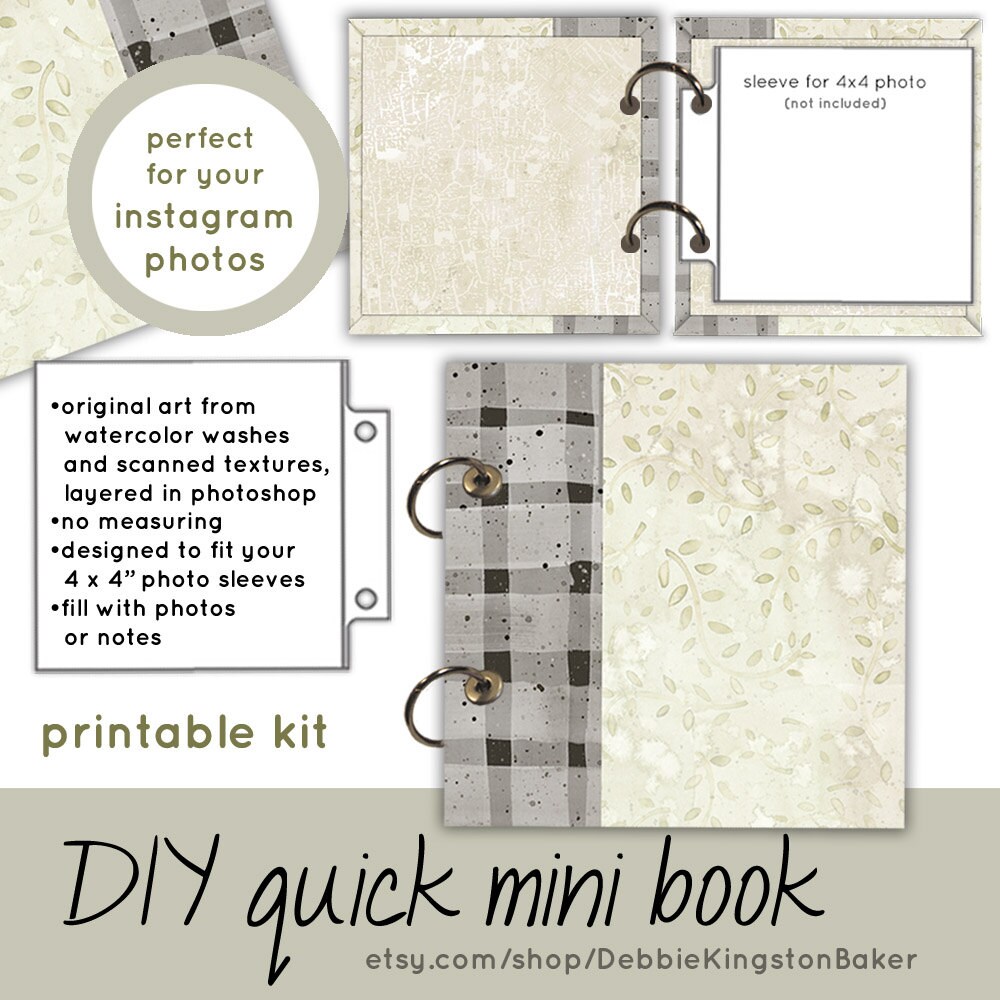 Downloadable Mini Book Kit Designed for Instagram Photos 5.25 - Etsy
