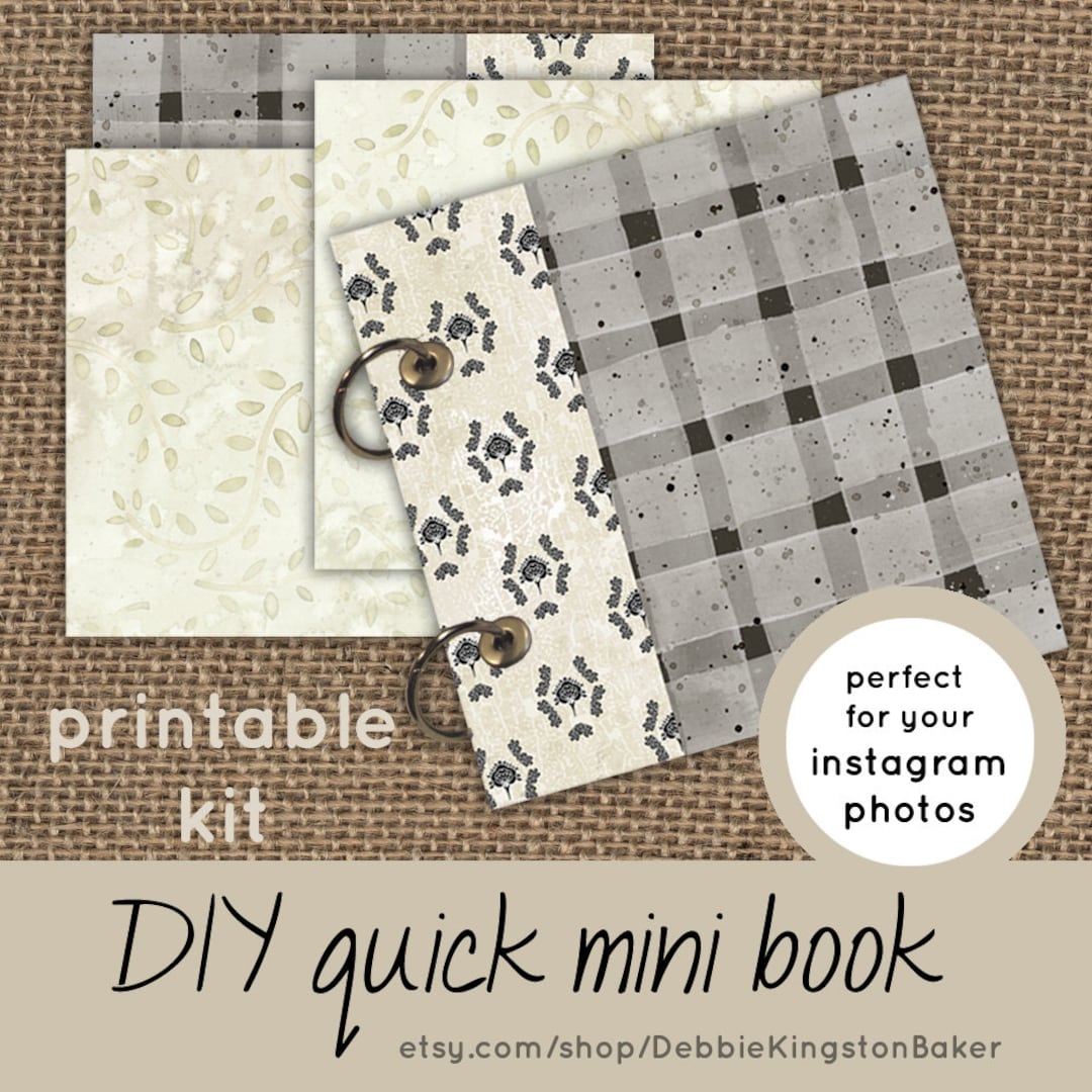 Mini Book Cover Kit for Instagram Photos and More, Black and off White ...